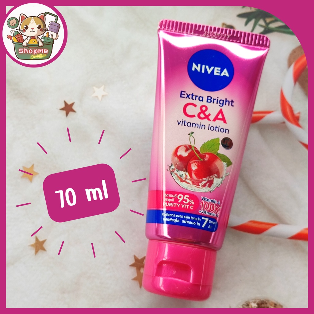 Nivea Extra bright C&A lotion นีเวีย เอ็กซ์ตร้า ไวท์ ซี แอนด์ เอ วิตามิน โลชั่น 70 ml | Shopee ...