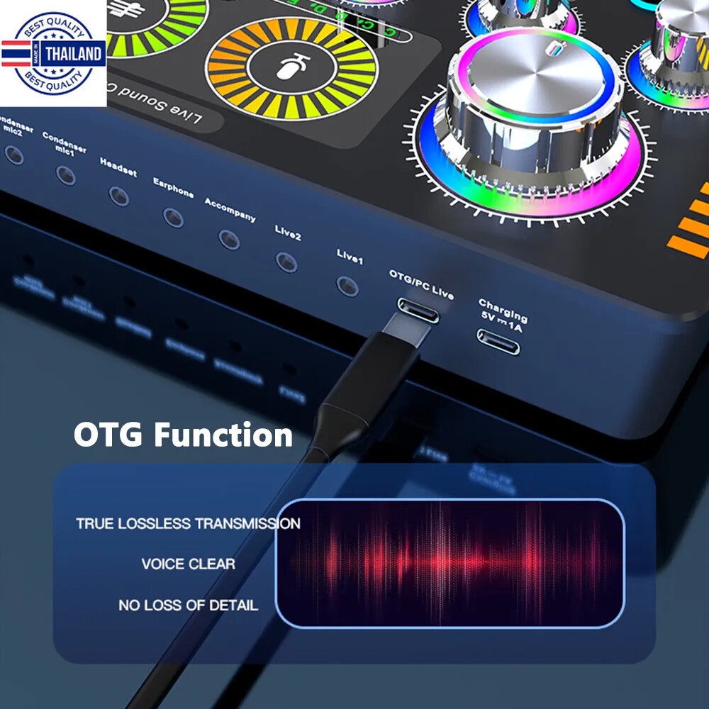 ซาวด์การ์ด การ์ดเสียงสด Audio Interface Sound Card Q7 อุปกรณ์ควคุมเสียง ...