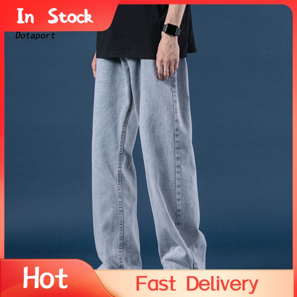 Kddt- กางเกงยีนขายาว แต่งรอยขาด | Shopee Thailand