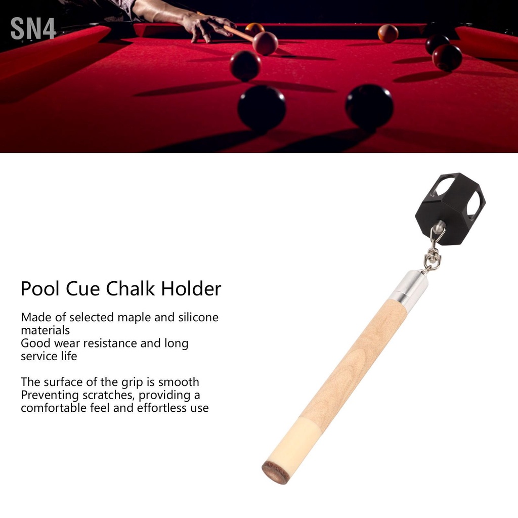 SN4 2 in 1 สระว่ายน้ำ Cue Chalk Holder แบบพกพาสระว่ายน้ำสนุ๊กเกอร์ชอล์ก Billiard Tip Pricker ...