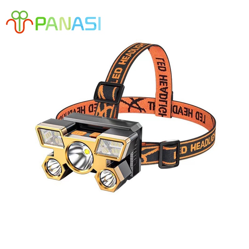 Panasi 5ไฟ ไฟฉายคาดศีรษะ LED หมุนได้ แสงปรับได้4ระดับ แบบชาร์จไฟในตัว ...