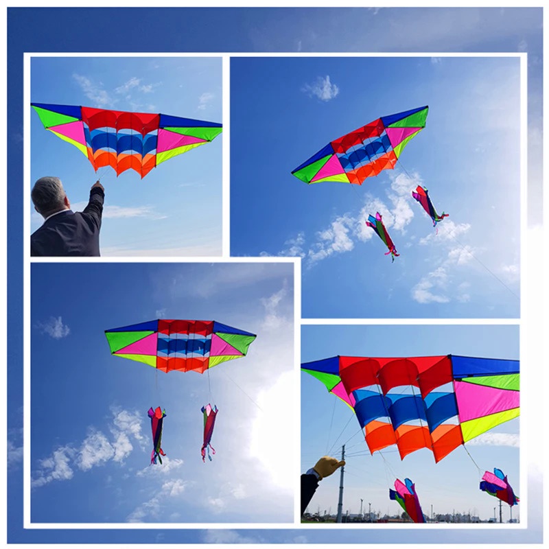 radar kite with handle line outdoor toys delta kite flying rainbow led ...