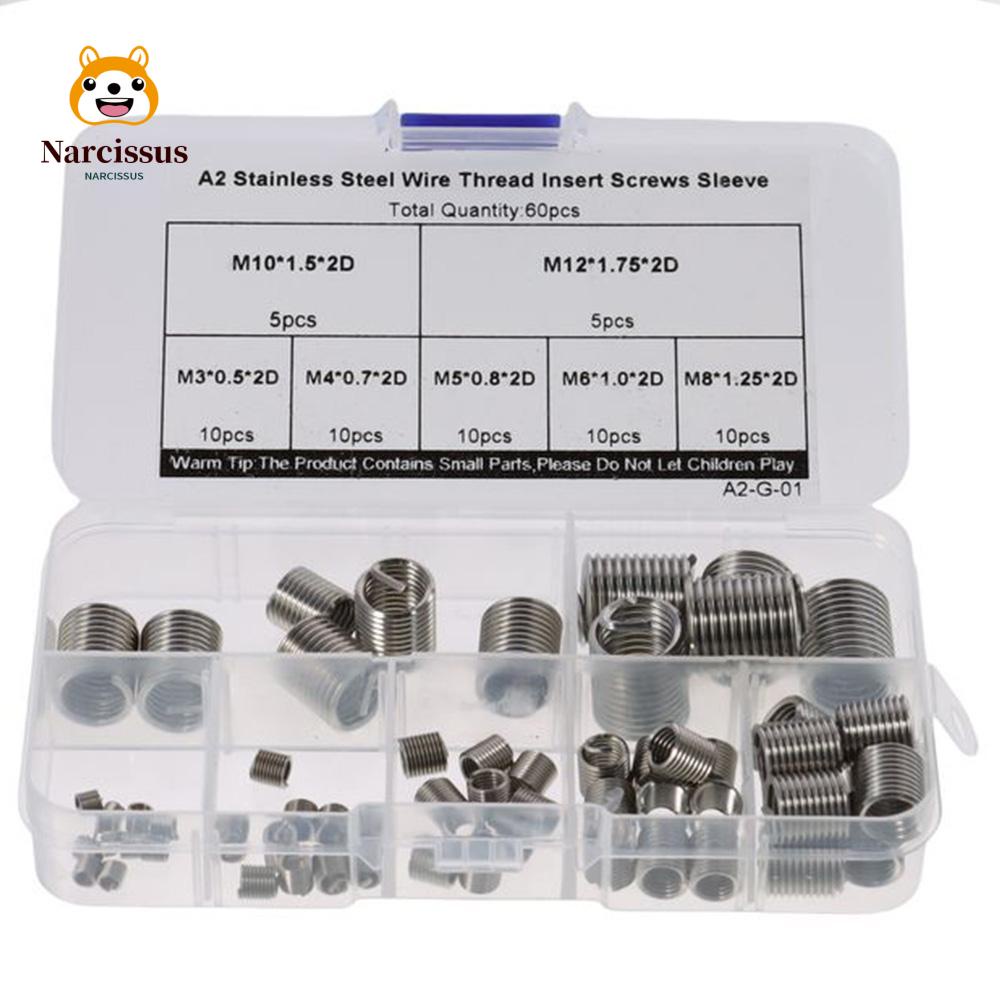 Narcissus ปลอกสกรูเกลียว สเตนเลส 304 M3 M4 M5 M6 M8 M10 M12 สําหรับซ่อมแซมโคมไฟ 60 ชิ้น | Shopee ...