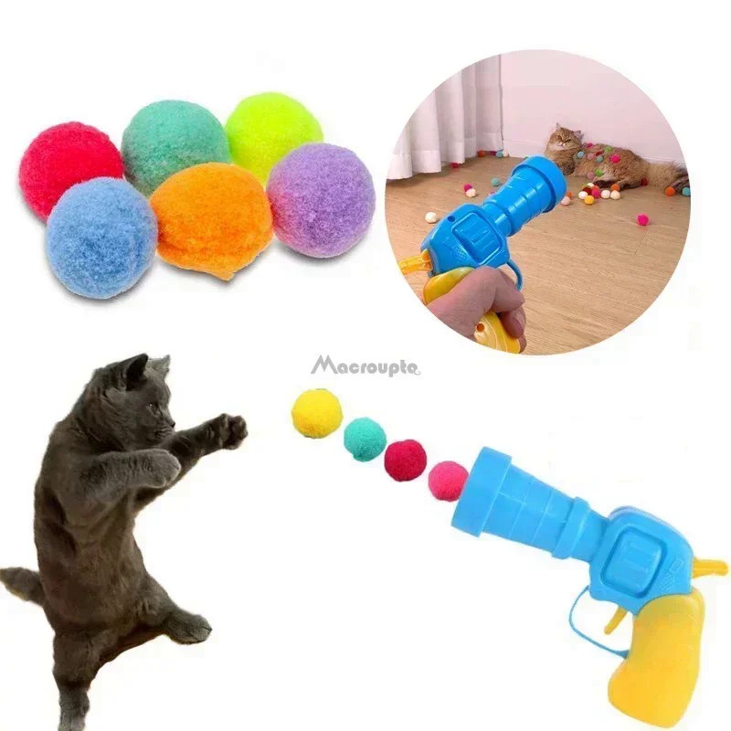 Interactive Launch Training Cat Toys Creative Kittens Mini Pompoms ...