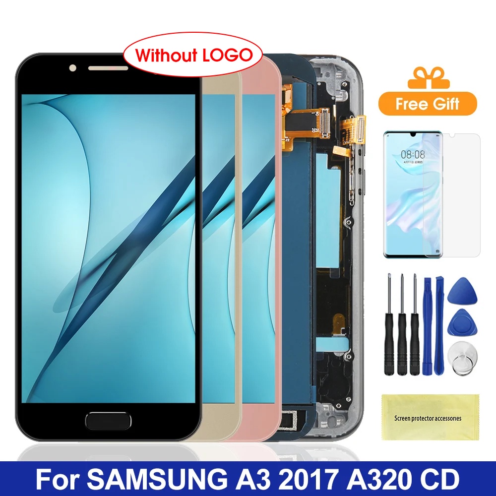 หน้าจอแสดงผล Lcd A320 แบบเปลี่ยน สําหรับ Samsung Galaxy A3 2017 A320 ...
