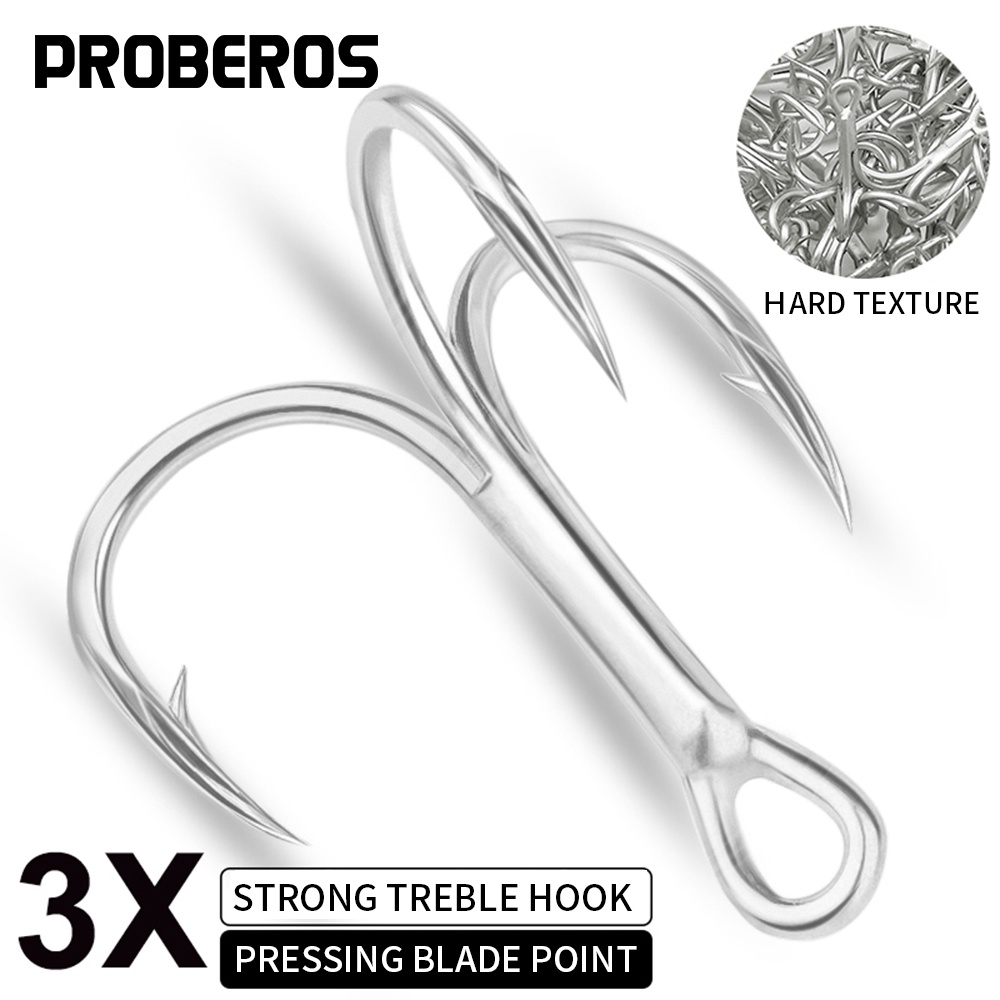 PROBEROS 20 ชิ้น/ล็อต treble hook 14 #-3/0 # สีดีบุก treble fish hook ...