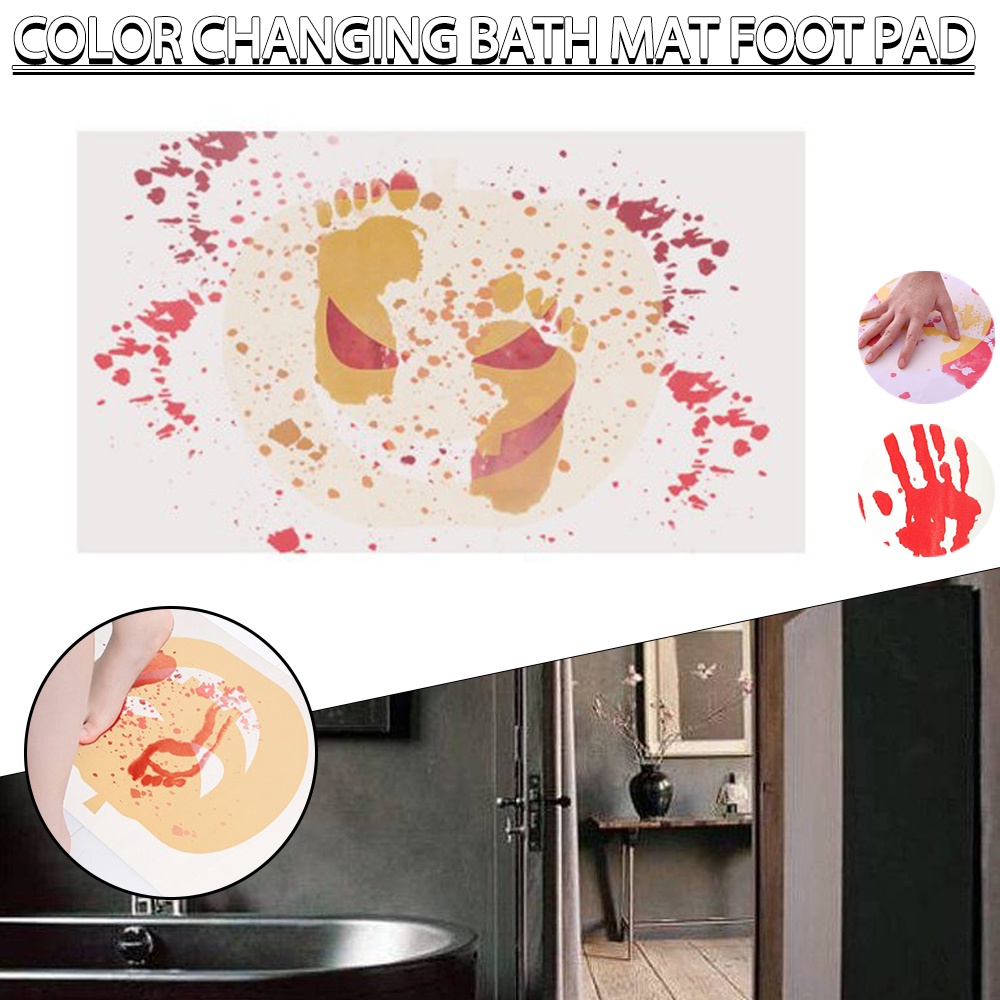 Halloween Bath Mat Bloody Footprint Prank Blood Rug for Shower Bathroom ...