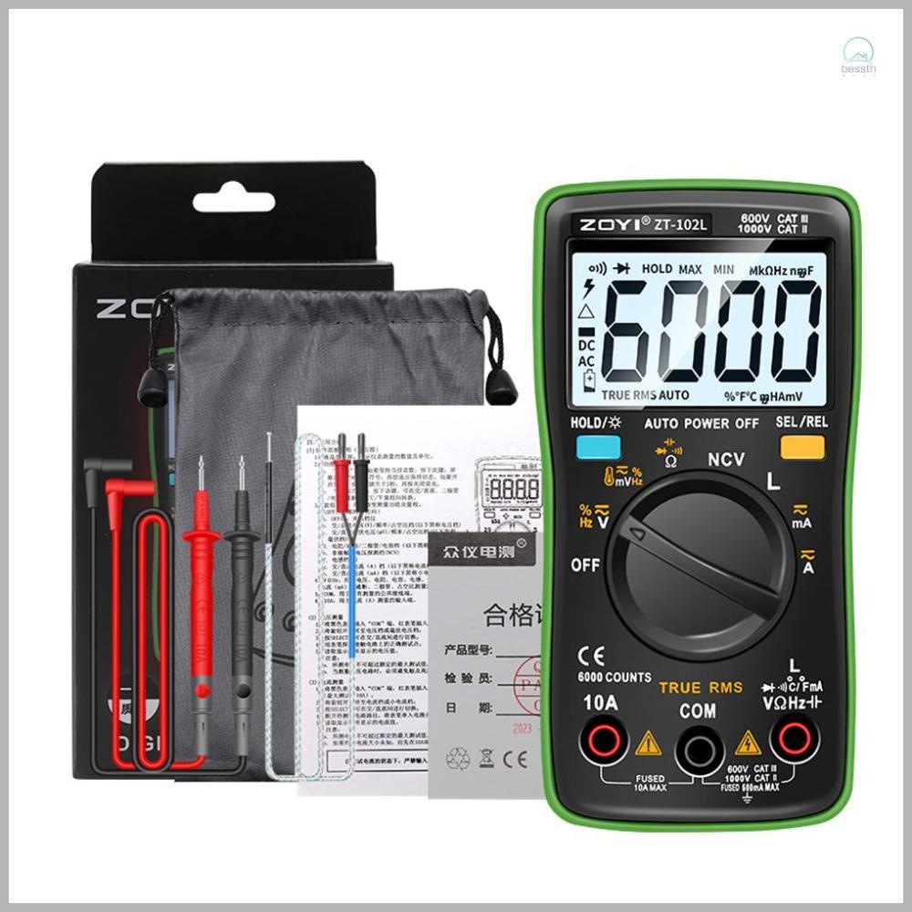 ZOYI Digital Multimeter LCD Backlight Handheld Multimeter True RMS ...