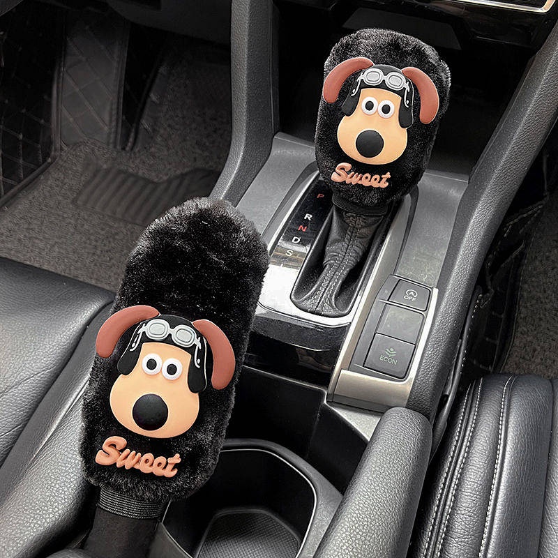 Car Handbrake Sleeve Shift Knob Cover Cartoon Cute Gear Shift Knob ...