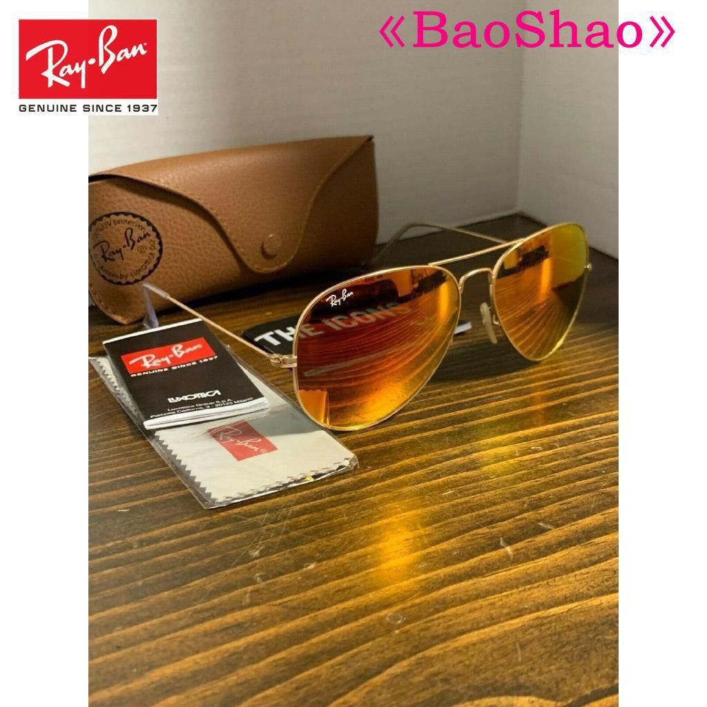 [ของแท้] Rayban Pilot แว่นตากันแดด กรอบสีทองส้ม สําหรับผู้ชาย Rb3026 ...