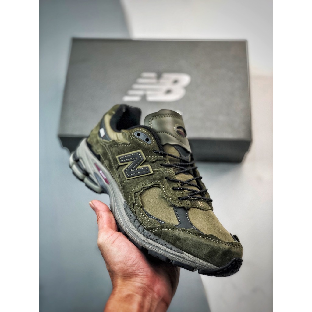 genuine New Balance 2002R army green วินเทจลำลองต่ำด้านบนกีฬาดูดซับแรง ...