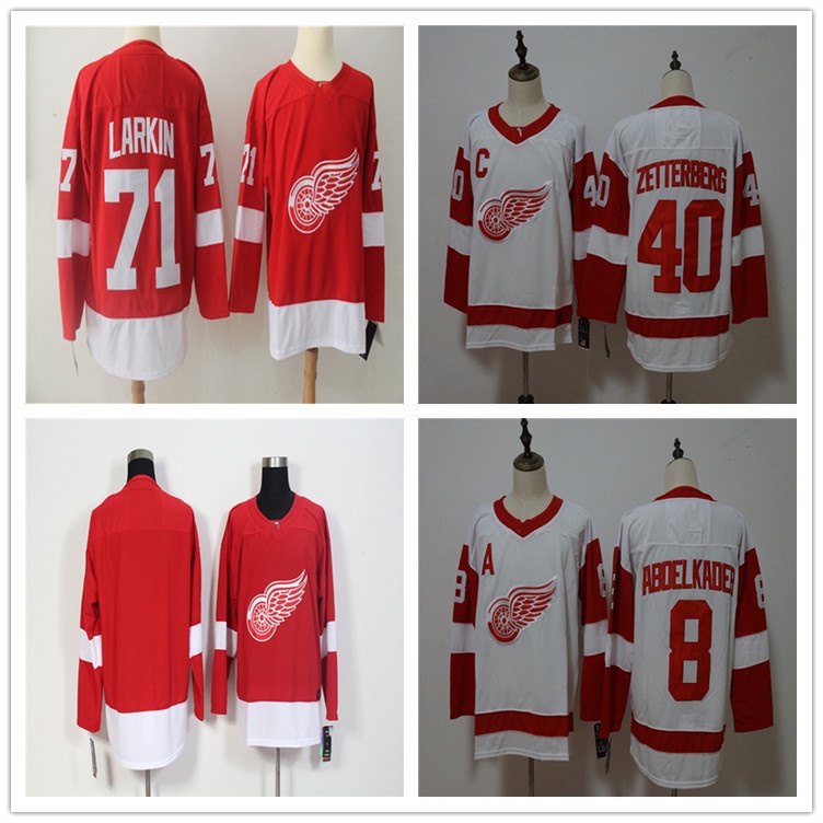 เสื้อกีฬาสกี ลายทีม Nhl Hockey Jersey Detroit Red Wings 871 สีแดง สีขาว ...