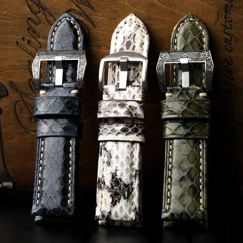 Handmade Snakeskin Strap 20 22 24 26MM เหมาะสําหรับ Panerai ของแท้หนัง ...