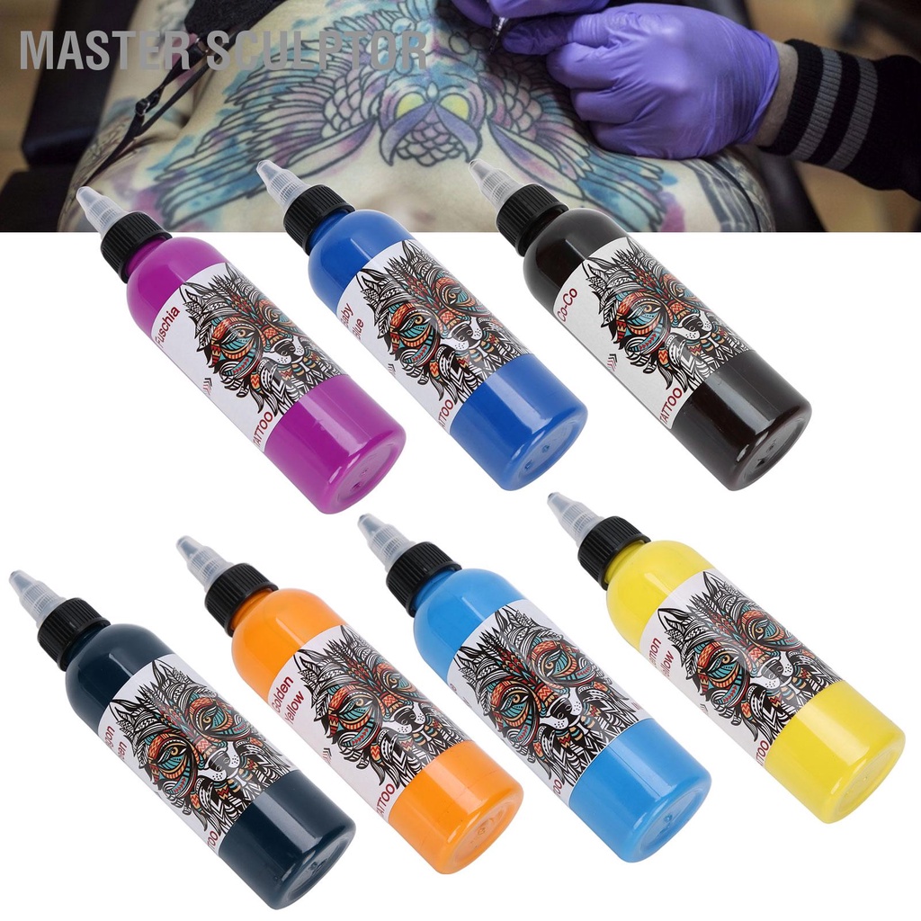 Master Sculptor Professional แบบพกพา Fast Coloring Tattoo Pigment Long Lasting Body Ink 120ml ...