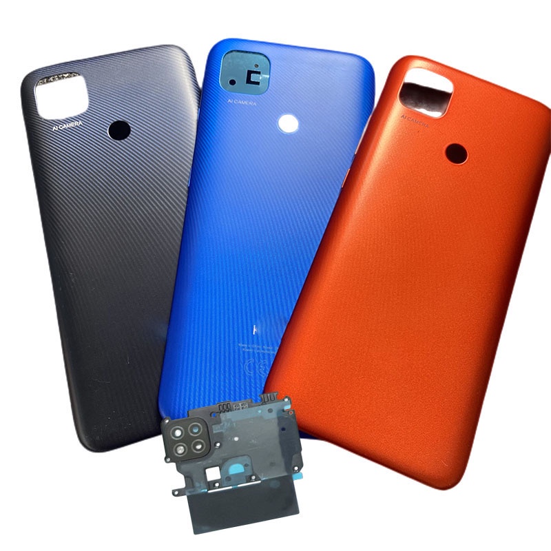 สําหรับ Xiaomi Redmi 9C แบตเตอรี่ฝาหลังกระจกด้านหลังแผงเลนส์กล้องใหม่ ...