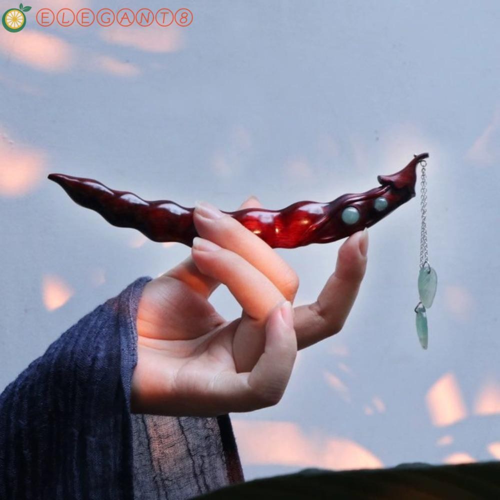 Aelegant Red ไม้จันทน์ Pea Pod Hairpin, Headpiece Creative ไม้ Peasecod ...