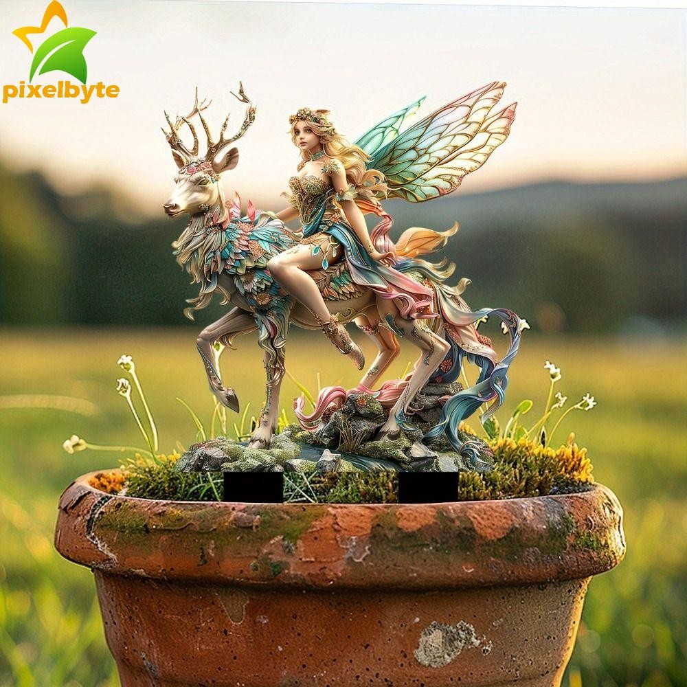 Pixelbyte ปลั๊กพื้นสวน, Creative อะคริลิค Fairy Mini ตุ๊กตา,สไตล์โบฮีเมียนน่ารักประดิษฐ์อเนก ...