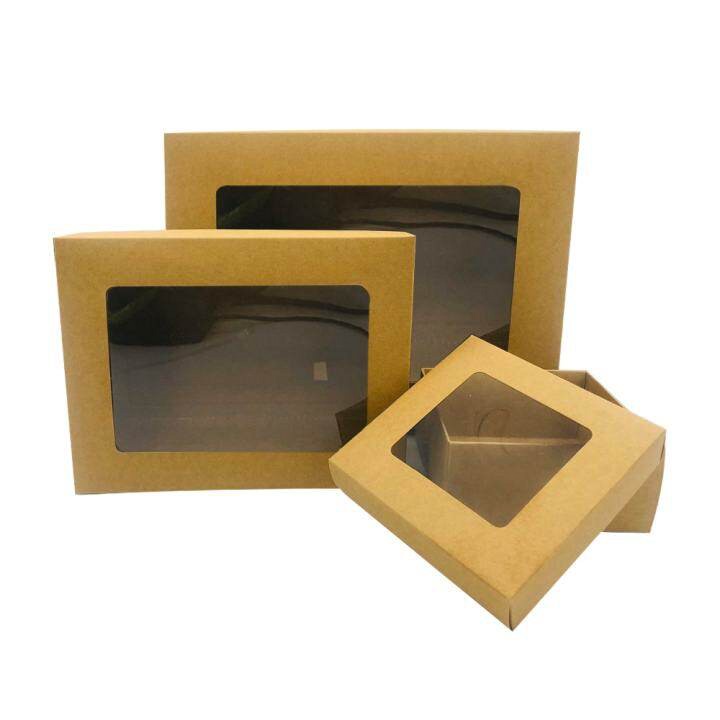 SC Paper-Pack กล่องคราฟท์ ฝาครอบมีหน้าต่าง (แพ็ค 12 ใบ) | Shopee Thailand