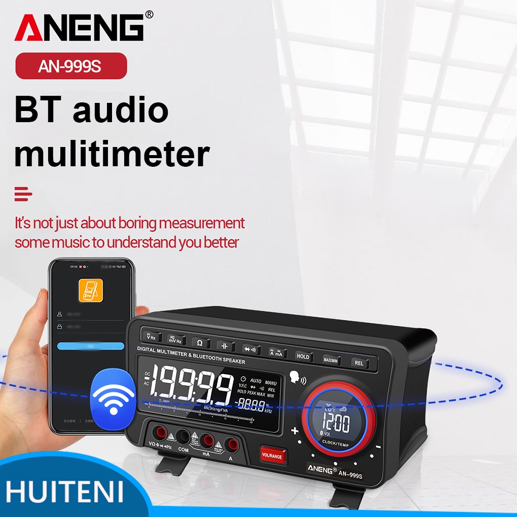 Aneng-an999s เครื่องมัลติมิเตอร์ดิจิทัล หน้าจอ LCD มีไฟแบ็คไลท์ RMS ...