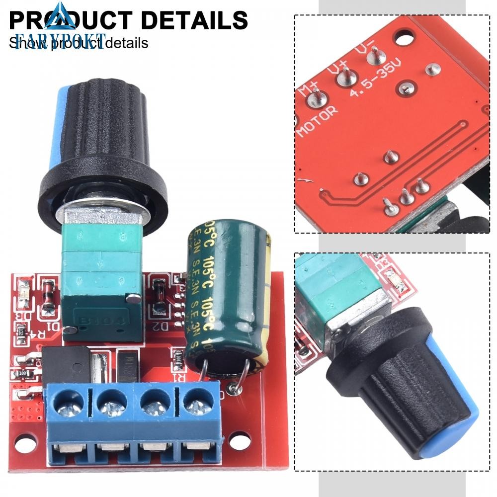 สําหรับ DC Motor PWM Controller พร้อมโพเทนชิโอมิเตอร์แบบปรับได้และฟิวส์ป้องกัน | Shopee Thailand