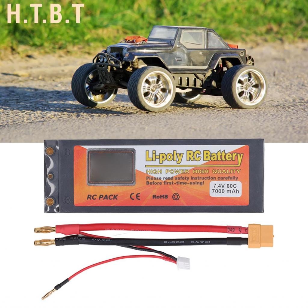 H.T.B.T Li Poly RC Battery 2S 60C 7000MAH 7.4V พร้อมปลั๊ก XT60 สำหรับ ...