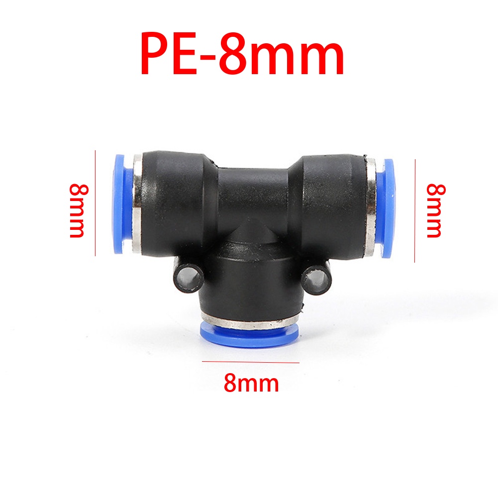 ⚡New 9⚡Secure Connection Pneumatic Quick Fitting Tee Union for PE ...