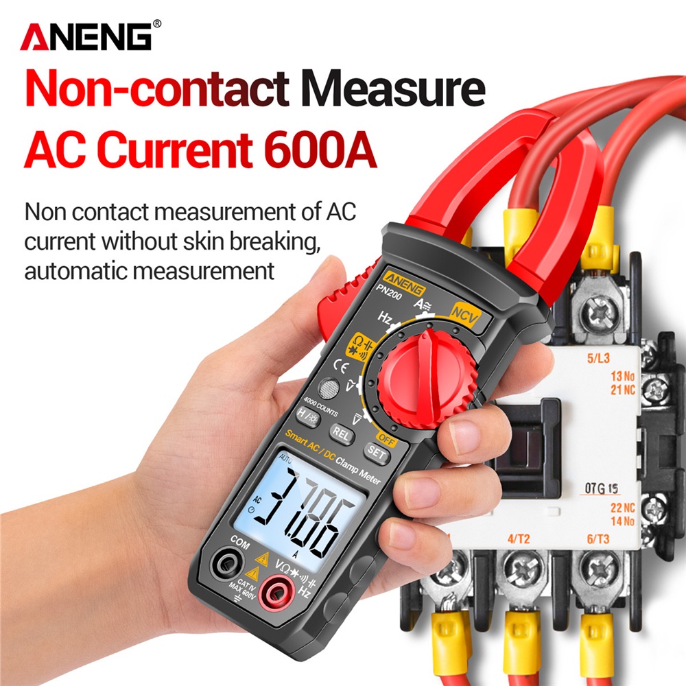 Aneng PN200 แคลมป์มิเตอร์ดิจิทัล DC/AC 600A กระแสไฟ 4000 นับ มัลติ ...