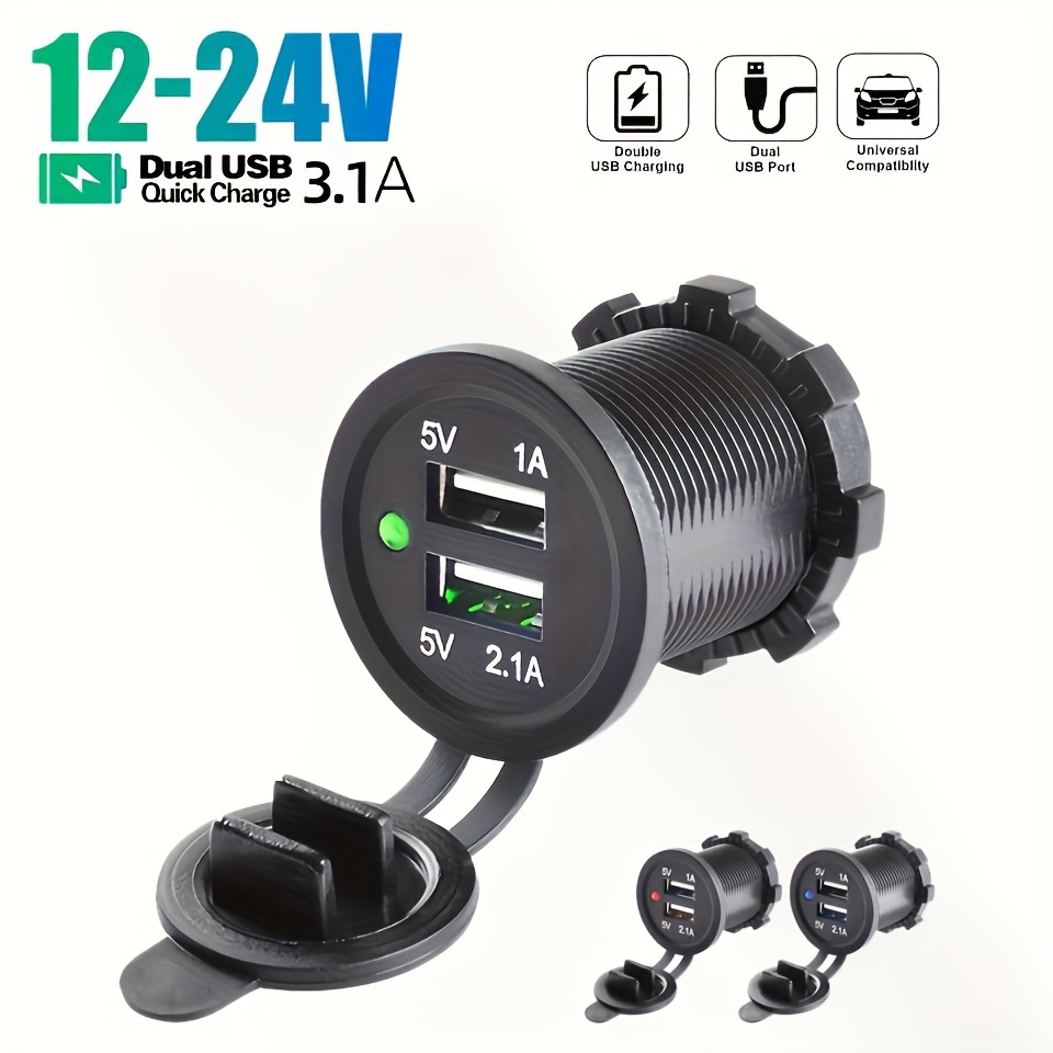 ซ็อกเก็ตที่จุดบุหรี่ 3.1A Dual USB 12V-24V กันน้ํา สําหรับรถยนต์ ... ซ็อกเก็ตที่จุดบุหรี่ 3.1A Dual USB 12V-24V กันน้ํา สําหรับรถยนต์ ...
