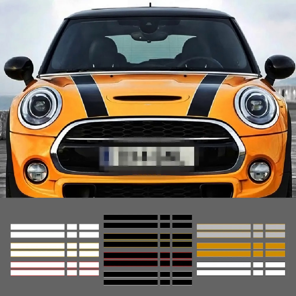 Car Engine Hood Rear Trunk Stripe Sticker Vinyl Decals For Mini Cooper ...