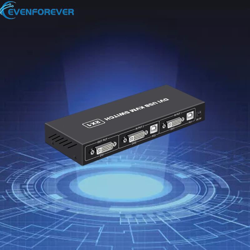 Ev สวิตช์ USB 2 In 1 Out DVI KVM Docking Station Switch Selector ...