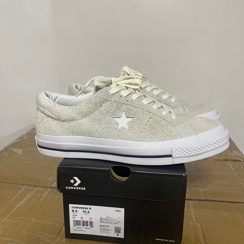 Converse One Star (Pig Suede) `Grey white' (ไซส์ชายและหญิง) รองเท้ากีฬา ...