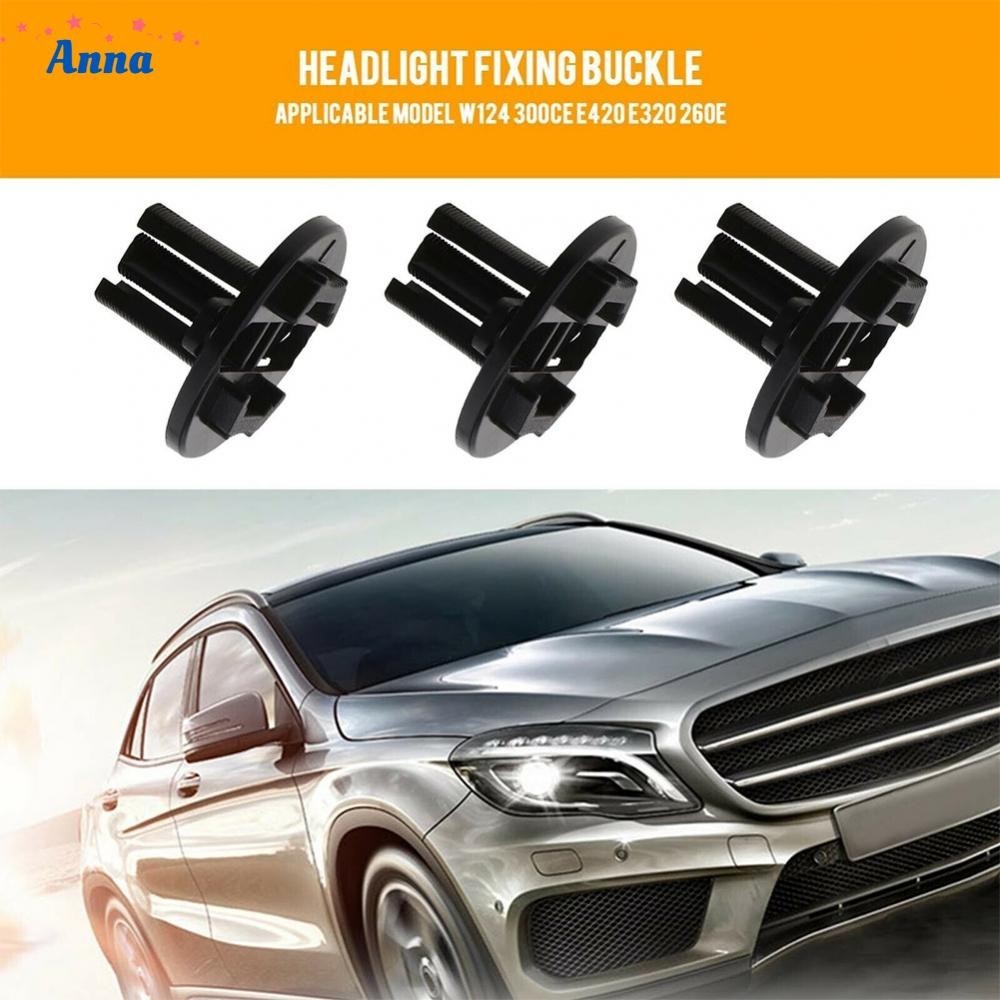 【Anna】Headlight 1248210520 38mmx29mm 4pcs Black Fastener Plastic ...