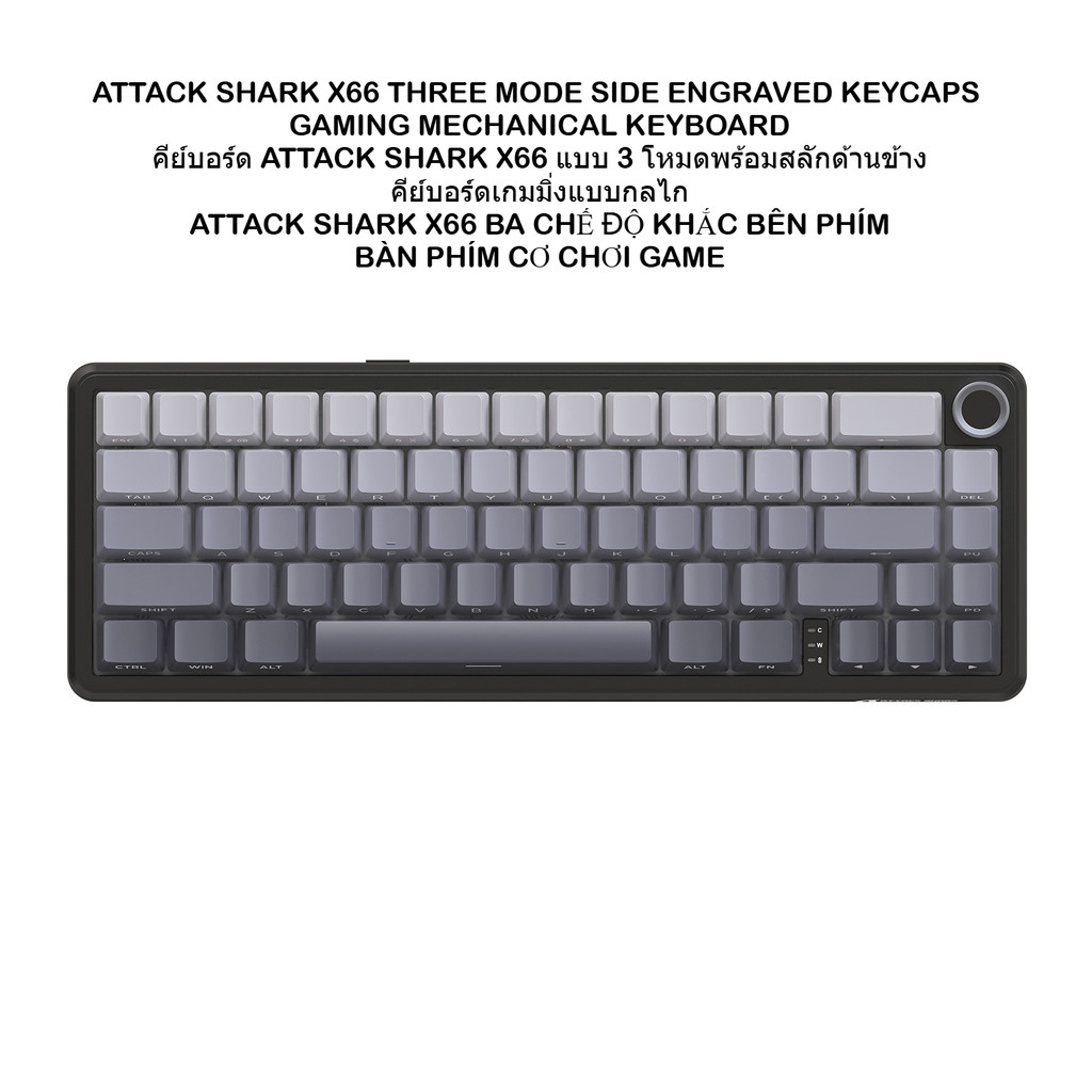 Attack SHARK X66 คีย์บอร์ดเครื่องกลเกมปุ่มกดแกะสลักด้านข้างแบบกําหนดเอง ...