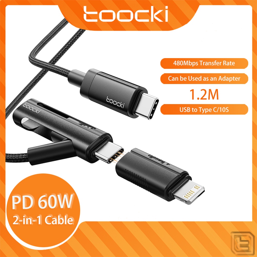 Toocki 2-in-1 สายชาร์จเร็ว OTG PD60W Type C เป็น Type C PD27W Type C ...