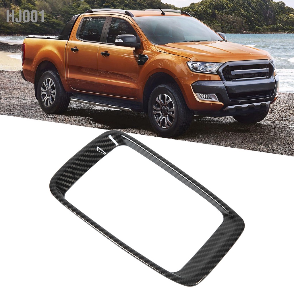 HJ001 คอนโซลกลางรถShiftแผงกรอบคาร์บอนไฟเบอร์สำหรับFord Ranger T6 P375 ...