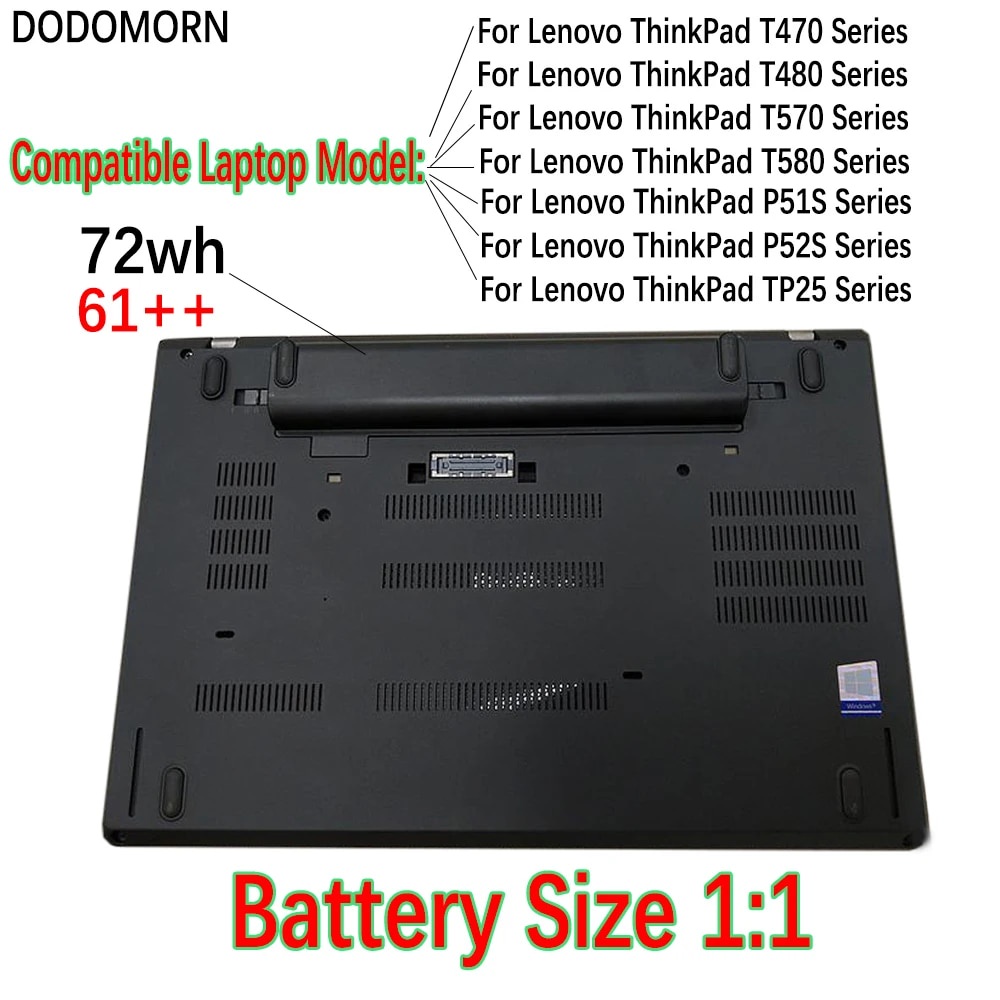 01AV427 แบตเตอรี่ For Lenovo ThinkPad T470 T480 T570 T580 P51S P52S ...