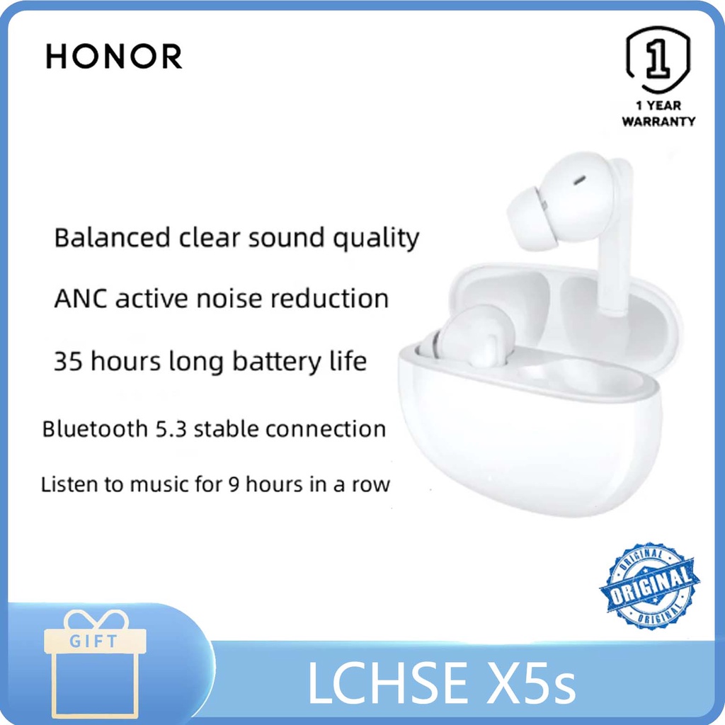 Honor LCHSE X5s หูฟังบลูทูธไร้สาย ลดเสียงรบกวน ระยะไกลมาก 35 ชั่วโมง เชื่อมต่อเสถียร 5.3 ...