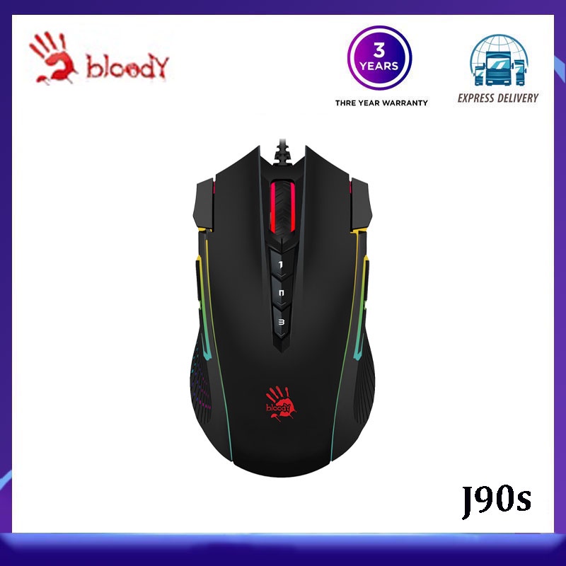 Bloody J90s เมาส์เกมมิ่งมีสาย RGB สําหรับแล็ปท็อป | Shopee Thailand