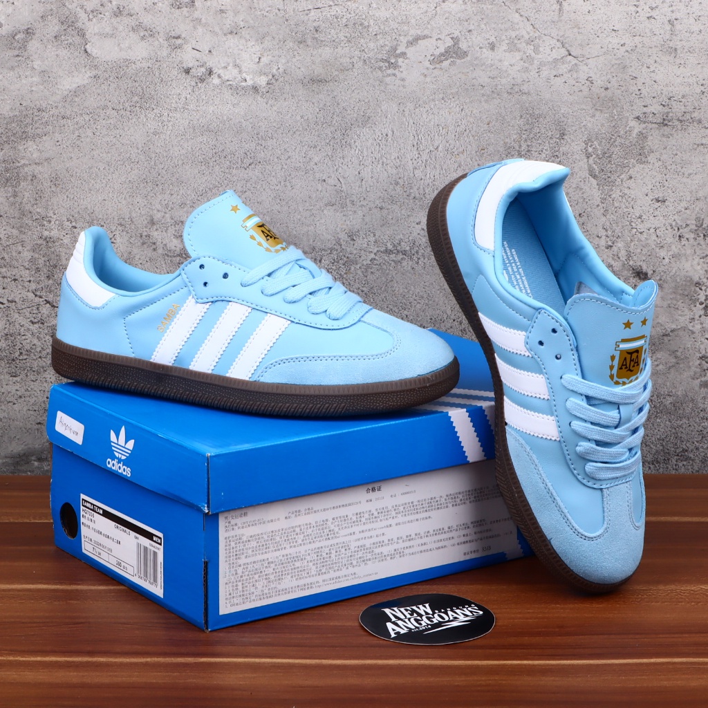 Adidas Adidas Samba Team Argentina Blue Sky Gum Sepatu | Shopee Thailand