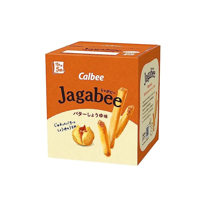Calbee Jagabee Butter Soy Sauce Flavor 75g x 12 boxes Jagabee Snack Small packs Hokkaido Japan ...