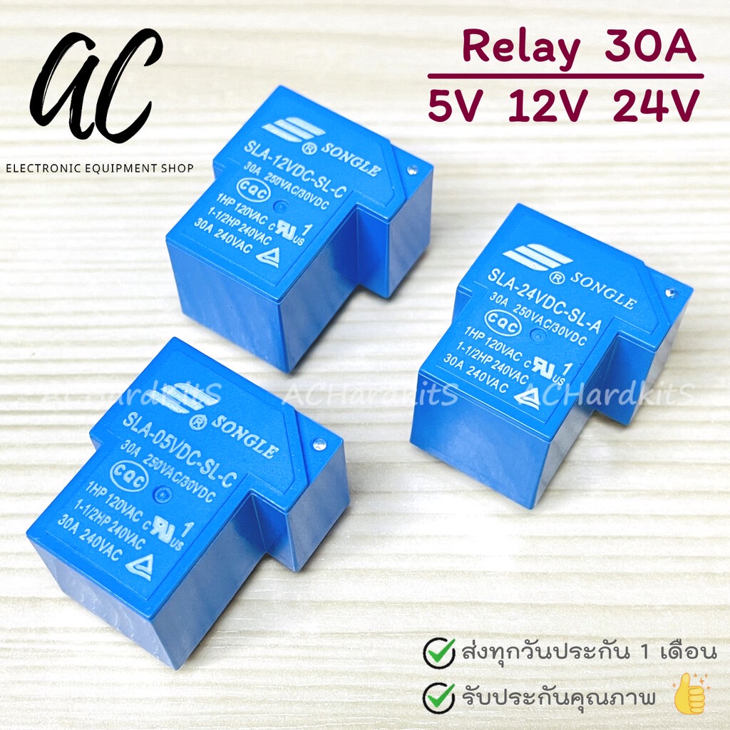 Relay 30A 5V 12V 24V รีเลย์ 30A 250V | Shopee Thailand