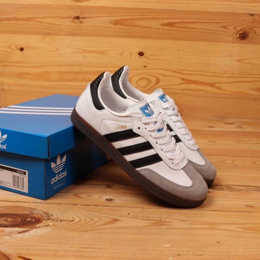 PUTIH Adidas Samba Cloud White Core Black Sol Gum (100% Authentic ...