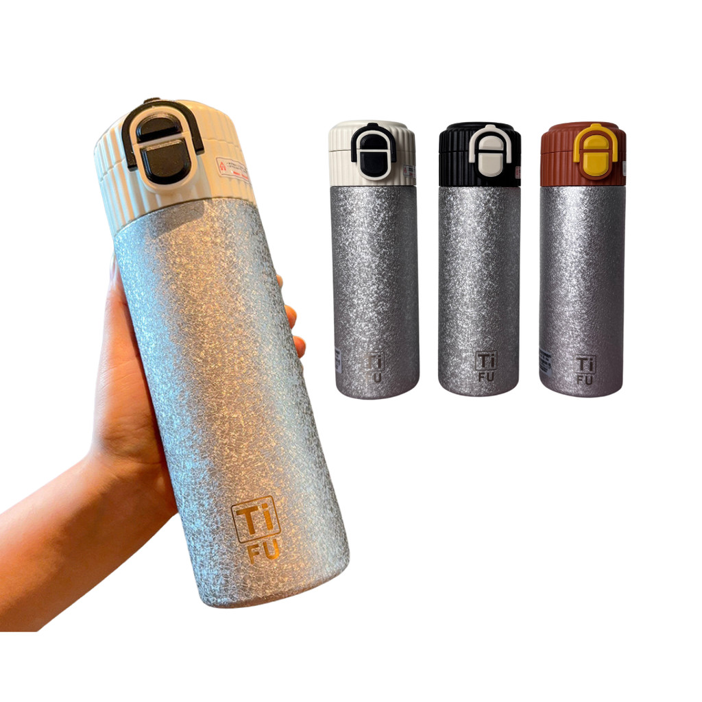 QCOOL ขวดน้ำไทเทเนียม 520ml พกพาสะดวก ขวดน้ำเก็บอุณหภูมิ ฝาเปิดอัตโนมัติ ดื่มได้ทั้งหลอดและปาก ...