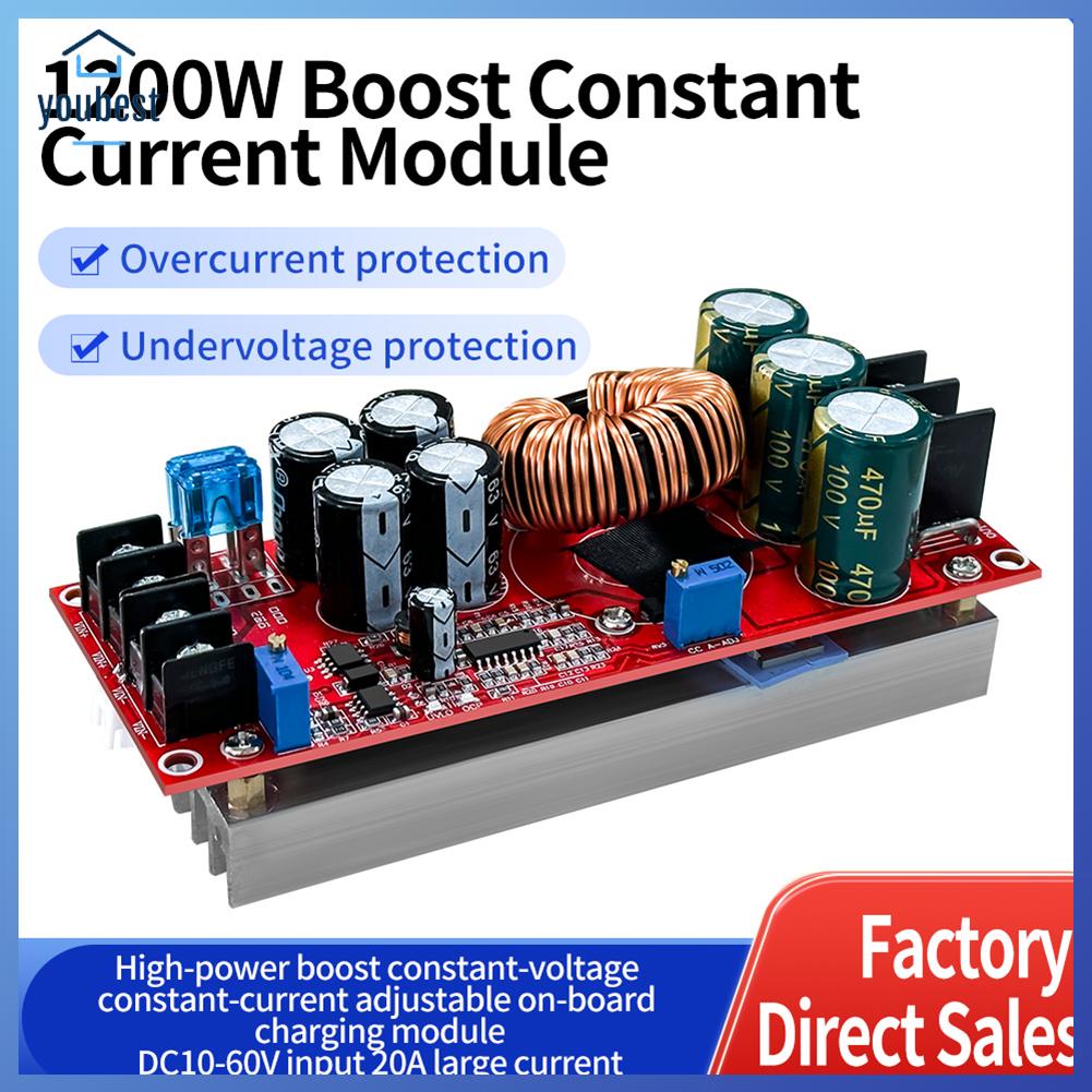 โมดูลแปลงพาวเวอร์ซัพพลาย 1200W 20A DC-DC Boost 10-60V เป็น 12-90V พลังงานสูง ปรับได้ | Shopee ...