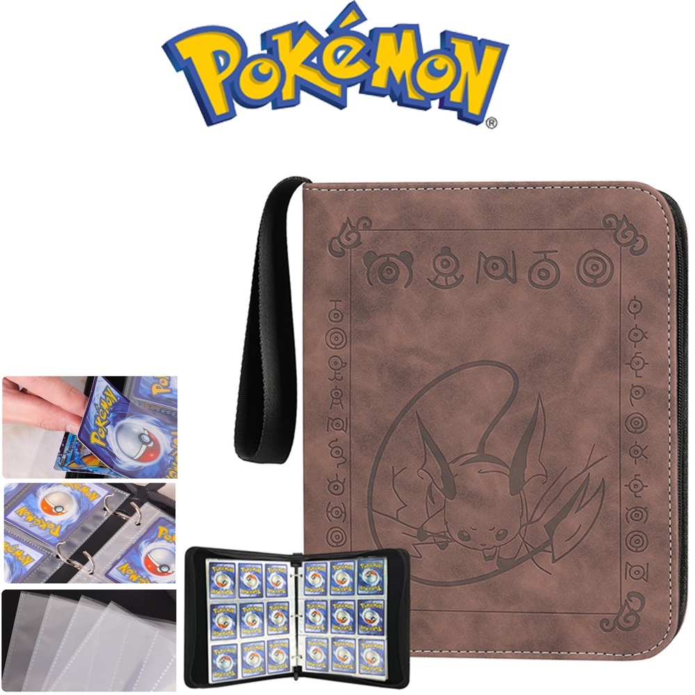 9Grids Pokemon Pikachu Card Book Album Cartoon Leather Loose-Leaf ...