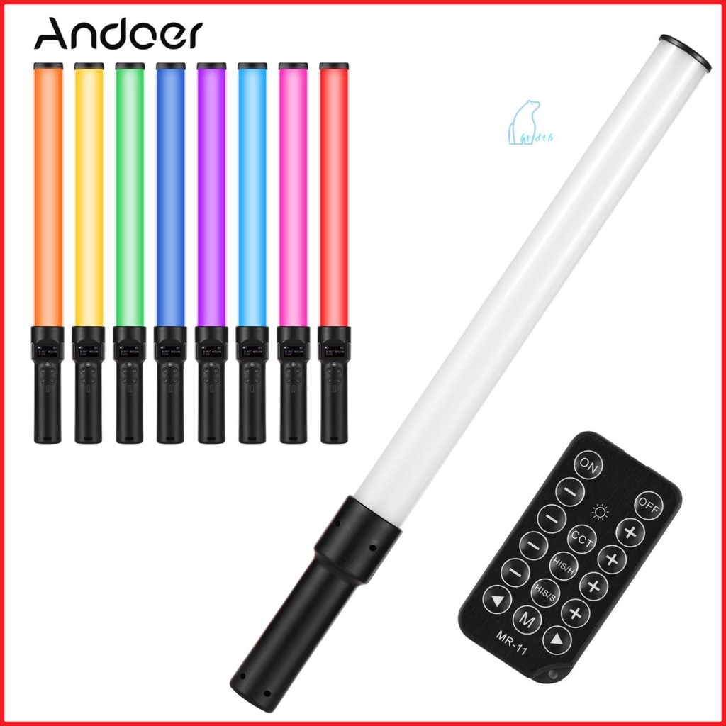 Andoer D3 Handheld RGB Light Tube LED Video Light Wand Dimmable 21 ...