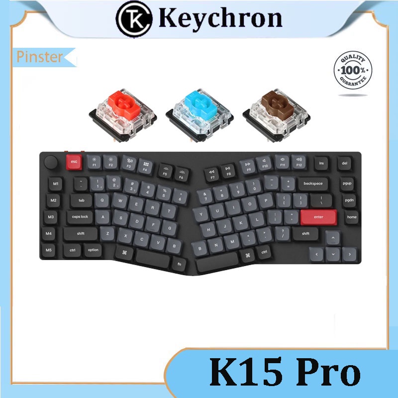 Keychron K15 Pro Bluetooth Dual Mode Dwarf Spindle 75% Alice Shaped ...