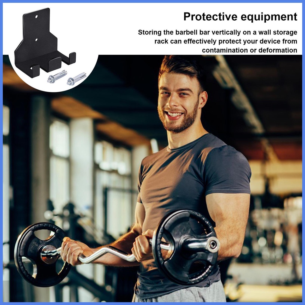 Barbell แขวนผนัง Home Gym Rack สําหรับ Barbell Bar Storage Strength ...
