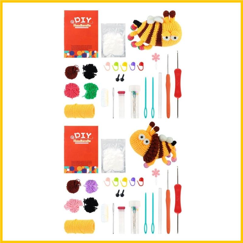 Runun ชุดอุปกรณ์เข็มถักโครเชต์ พลาสติก รูปแมลง ตาทีละขั้น DIY | Shopee ...