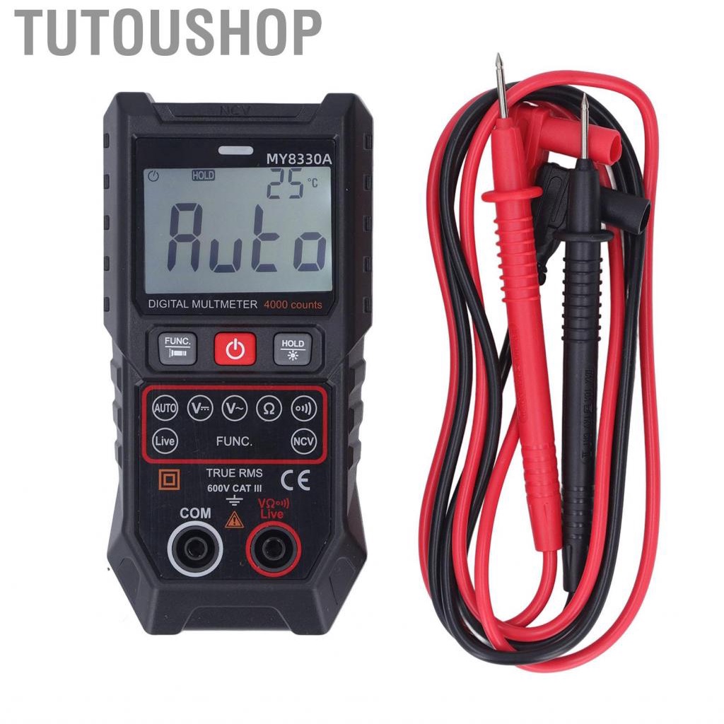 Tutoushop Volt Amp Test Meter Digital Multimeter Backlit Display 4000 ...